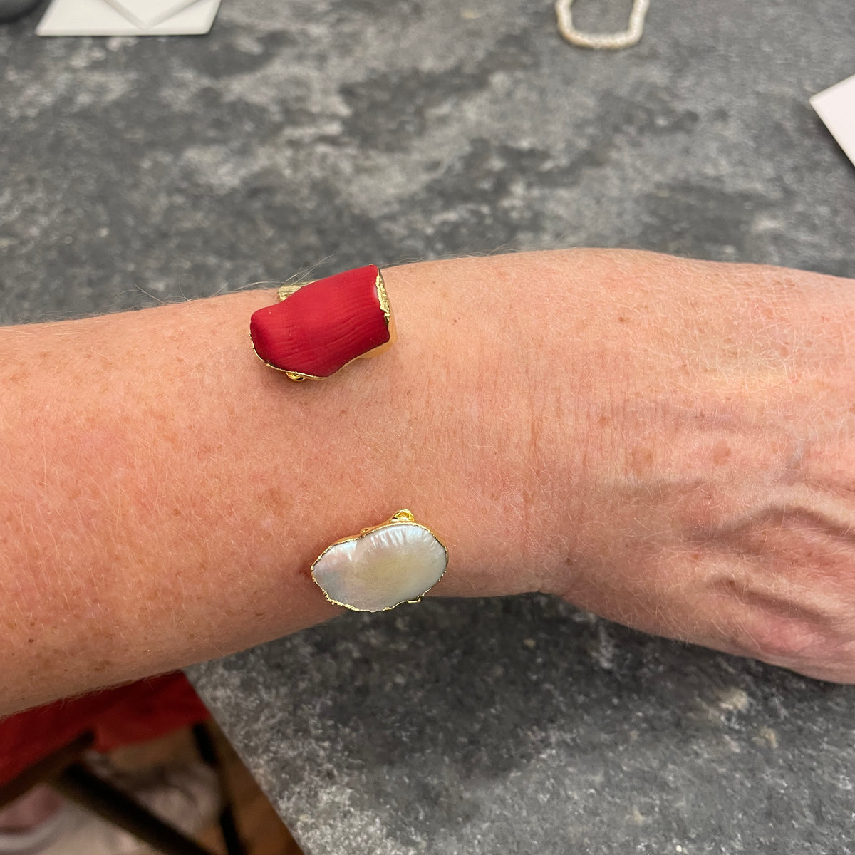 Red & Pearl Cuff by Hudson Day – The Collection TX